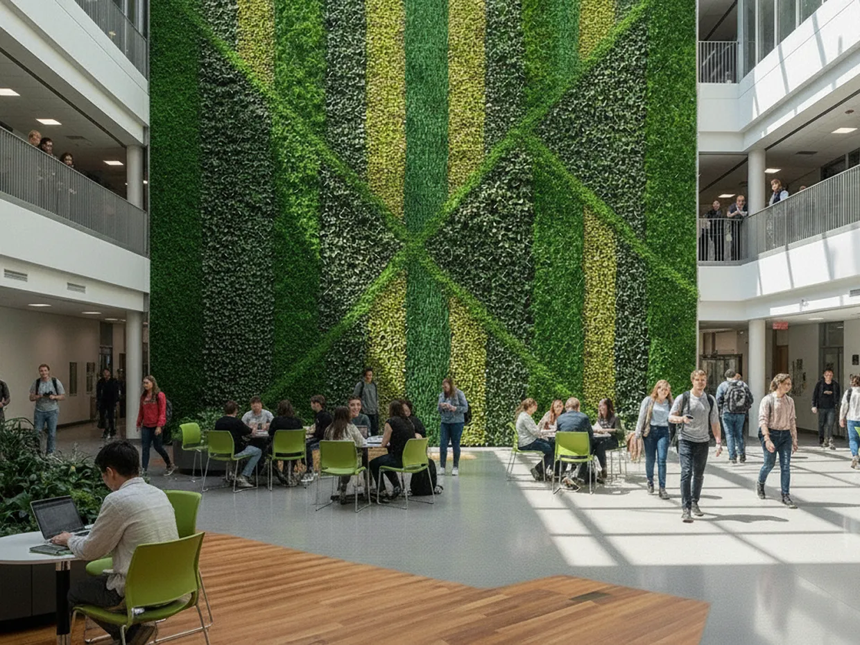 Geometric- Replica Green Wall | Commercial Silk