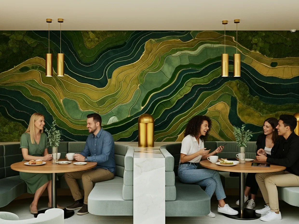 Collage - Preserved Moss Wall | Commercial Silk